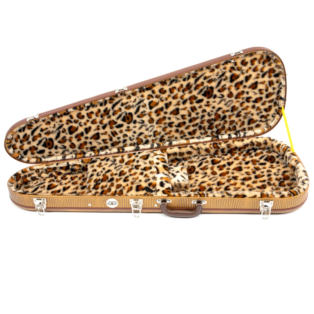 Teardrop Alligator Brown Guitar Case with Leopard Soft Plush – AE Guitars
