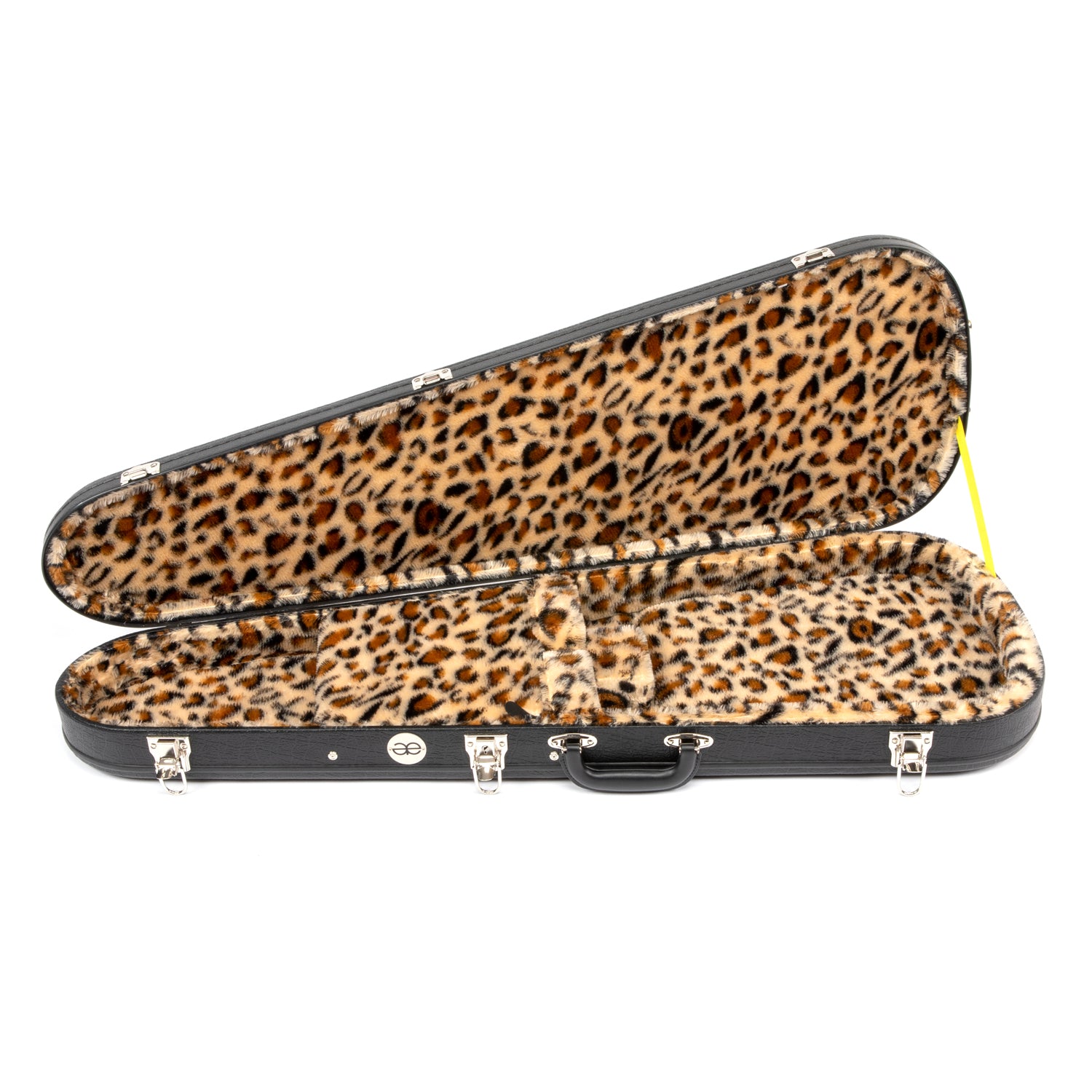 Teardrop Alligator Brown Guitar Case with Black Tolex / Leopard Soft P ...